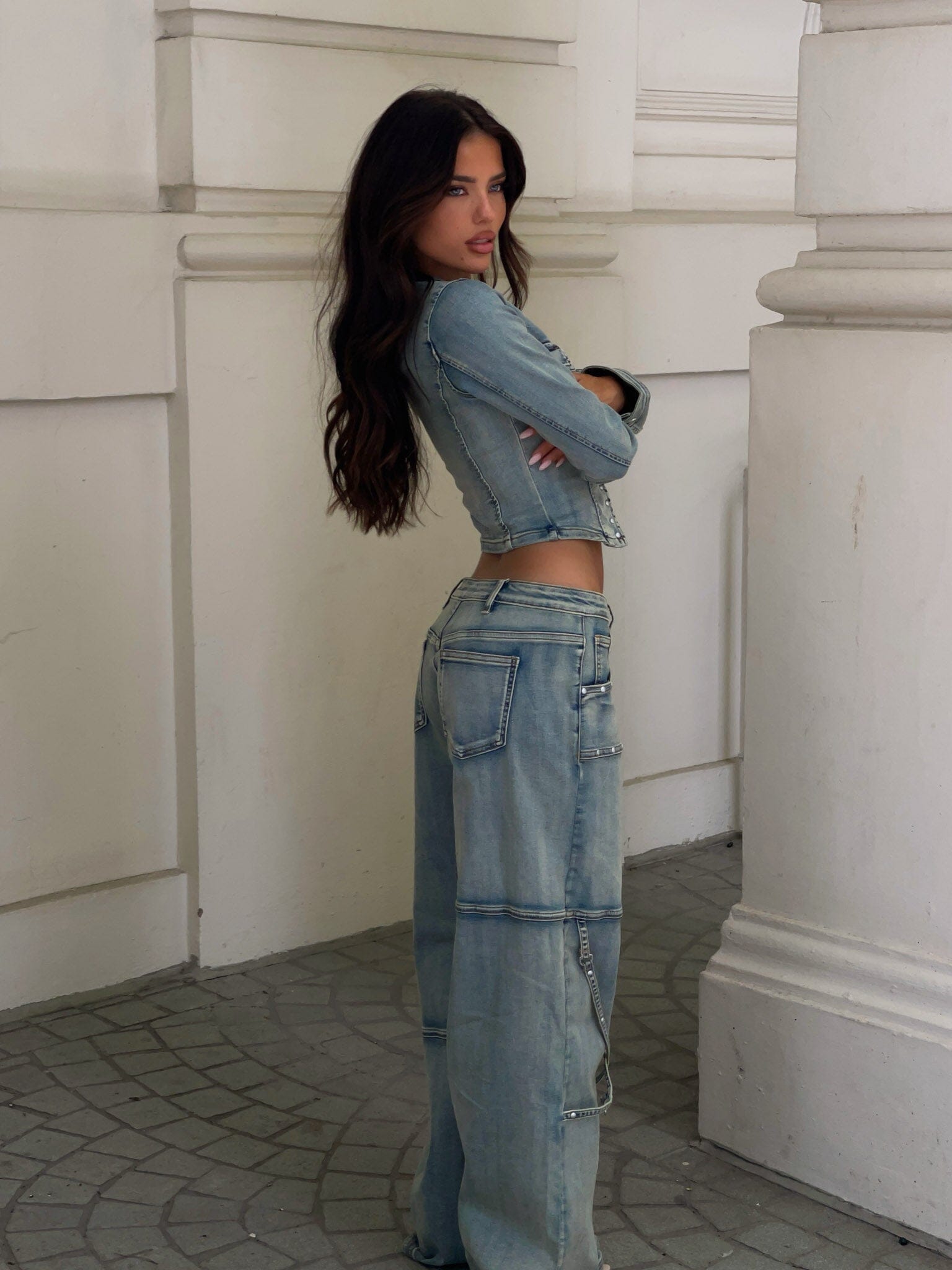 Randi Long Sleeve Top Denim | Outcast